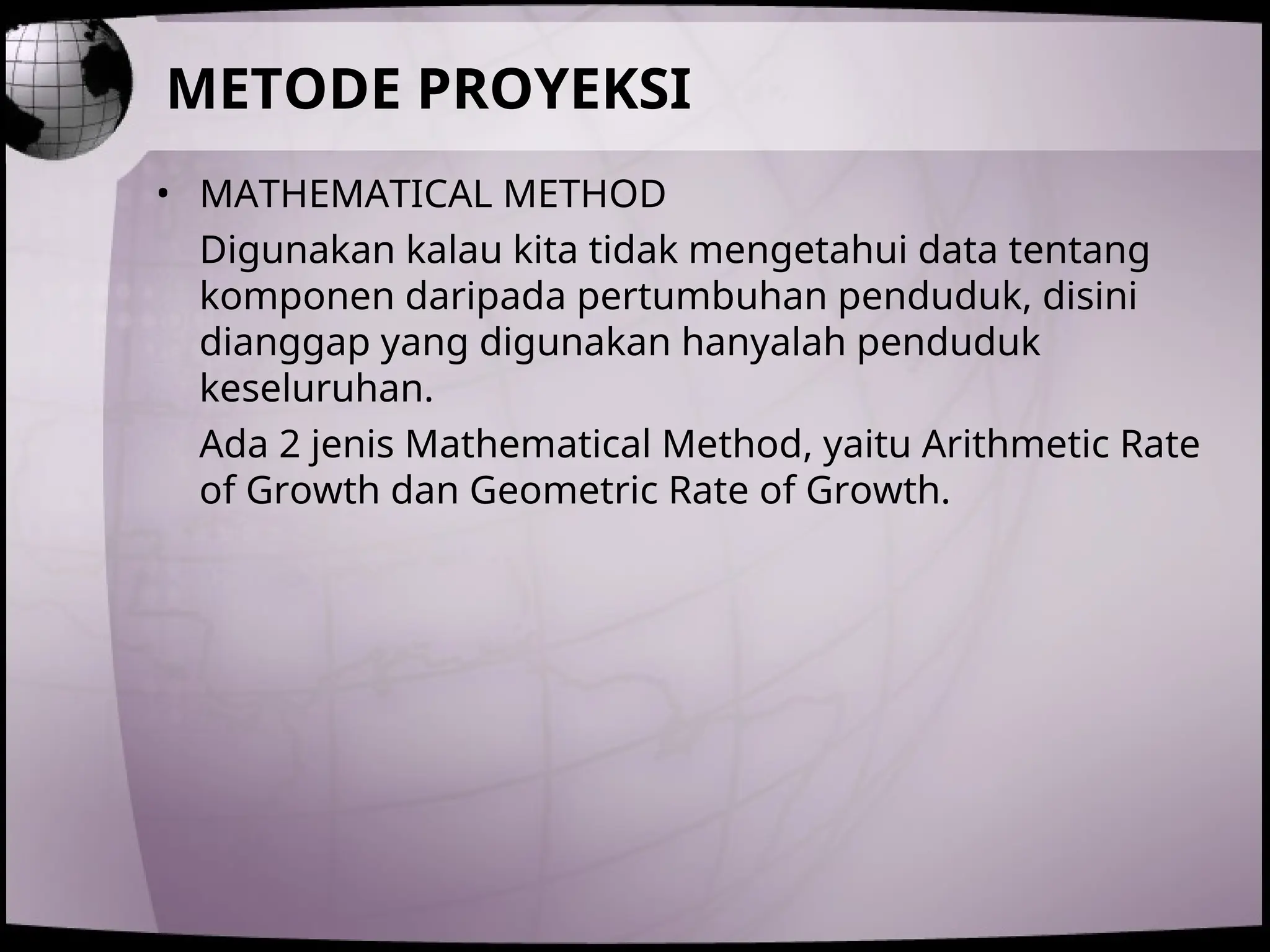 Rumus Proyeksi Penduduk di indonesia.ppt
