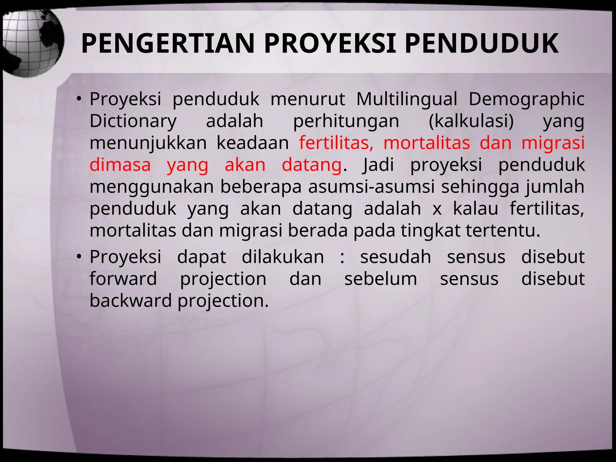 Rumus Proyeksi Penduduk di indonesia.ppt