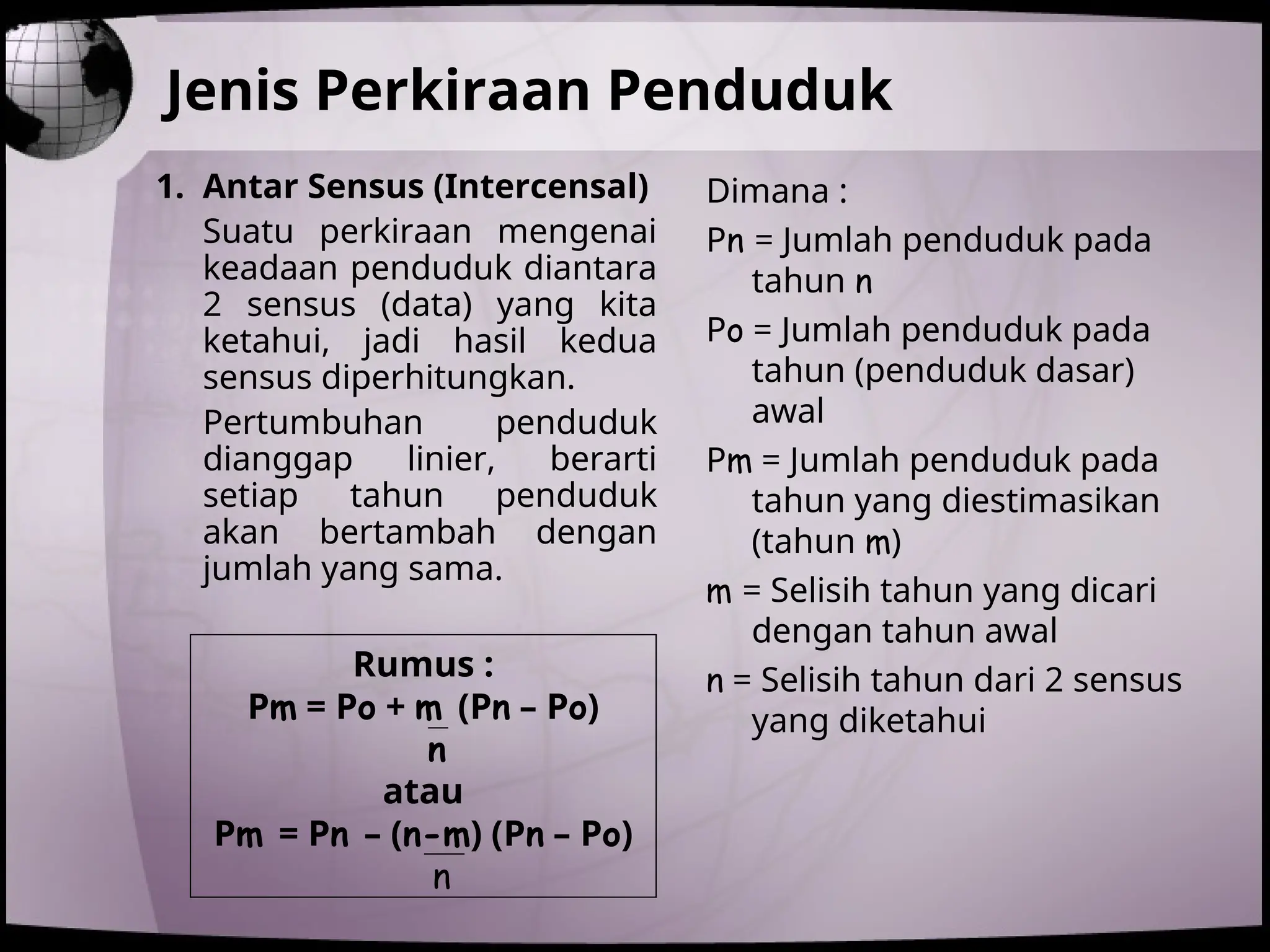 Rumus Proyeksi Penduduk di indonesia.ppt