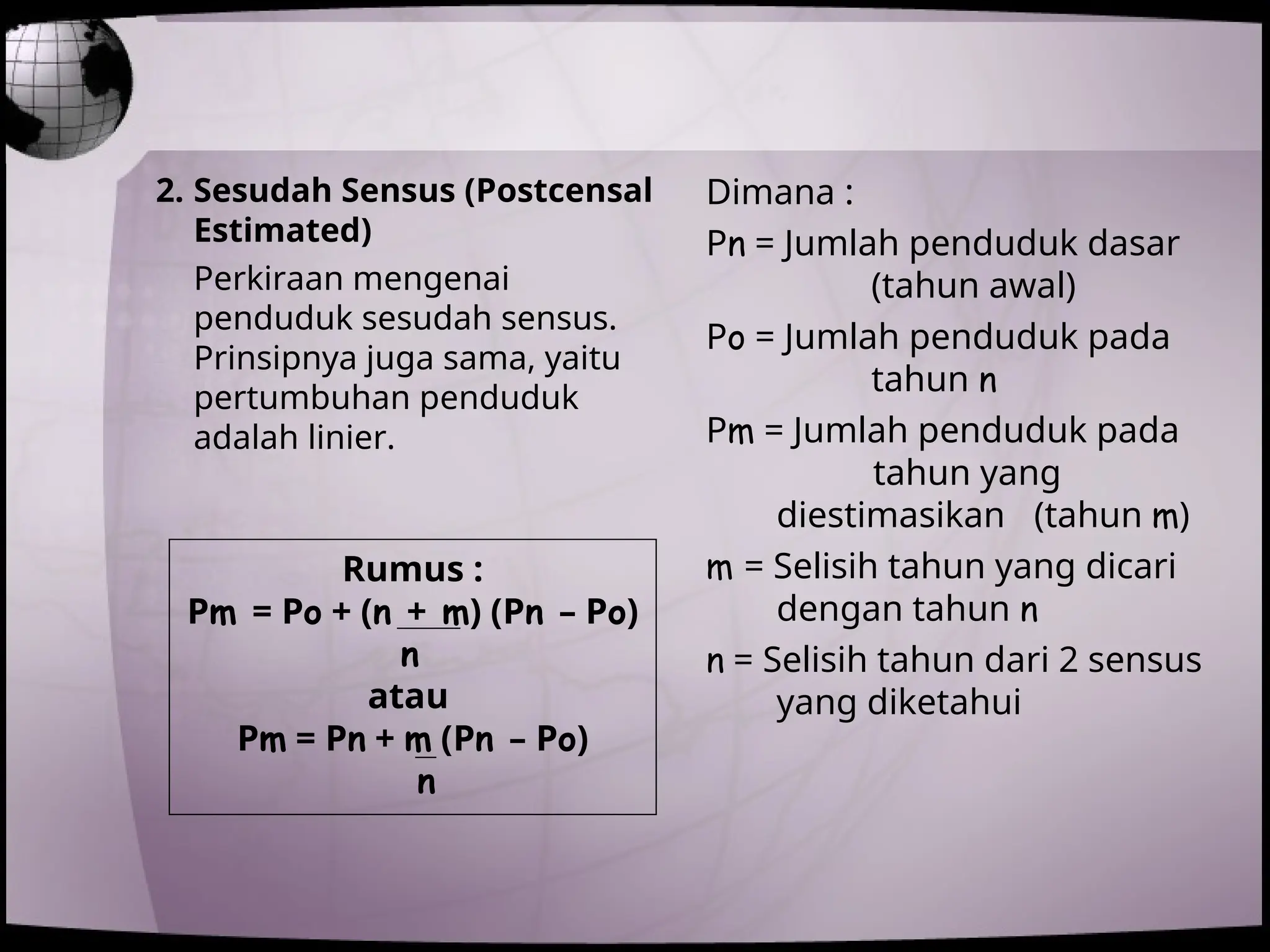 Rumus Proyeksi Penduduk di indonesia.ppt