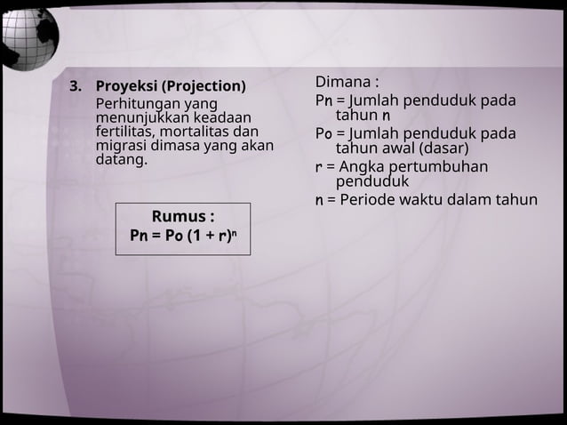 Rumus Proyeksi Penduduk di indonesia.ppt