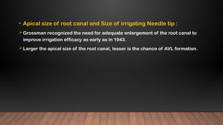 APICAL VAPOUR LOCK in edodontics and dentistry | PPTX