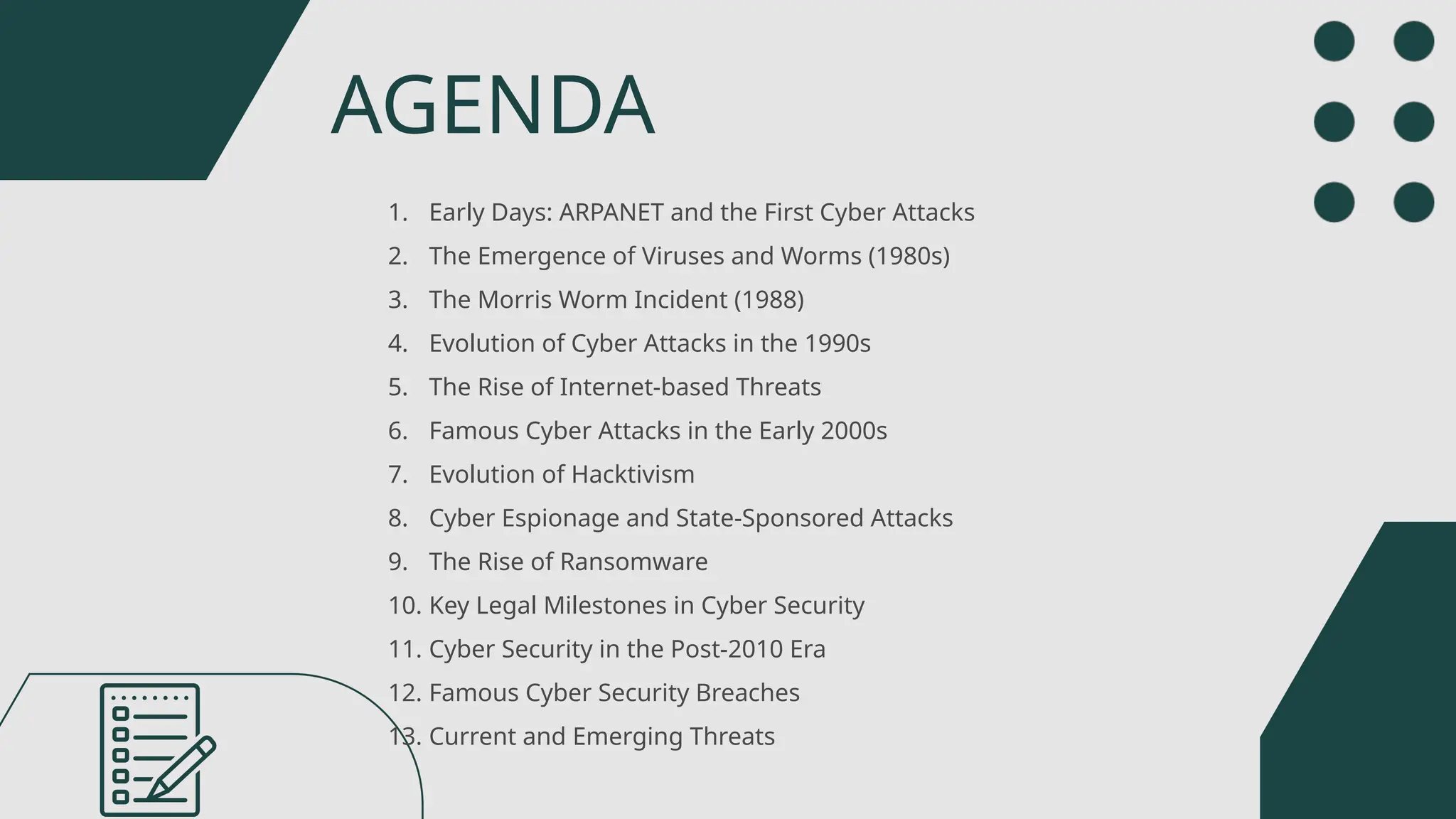 History of Cyber security (informative). | PPTX