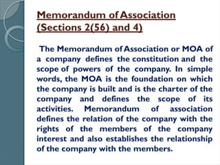 2. PRESENTATION on memorandum of association | PPTX