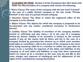 2. PRESENTATION on memorandum of association | PPT