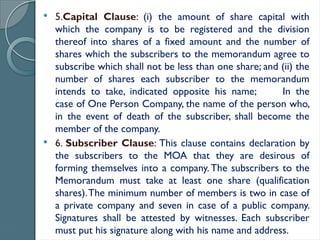 2. PRESENTATION on memorandum of association | PPT