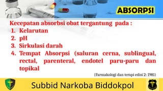 FARMAKOKINETIK NARKOBA DAN BAHAYANYA BAGI TUBUH | PPT