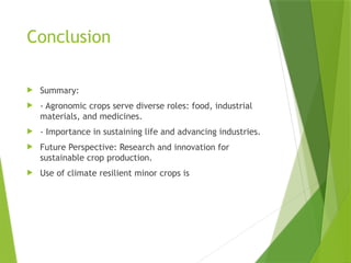 2.Agronomic Crops. Their types and uses. | PPTX