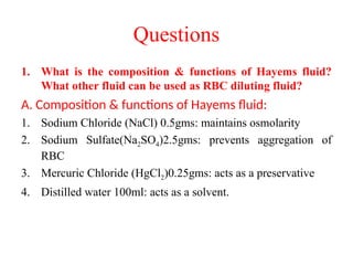 Determination of RBC count Proforma PPT for MBBS BDS first year ...