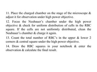 Determination of RBC count Proforma PPT for MBBS BDS first year ...