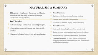 Schools of Thought in Philosophy of Education-Naturalism | PPTX