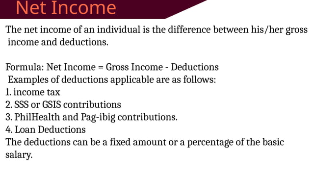 2.GROSS AND NET EARNINGS FOR GRADE 11 STUDENTS | PPT
