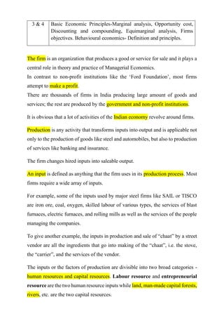 Basic economics principles and Marginal analysis | PDF