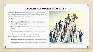 Social Mobility- Meaning, Forms and Factors | PPTX
