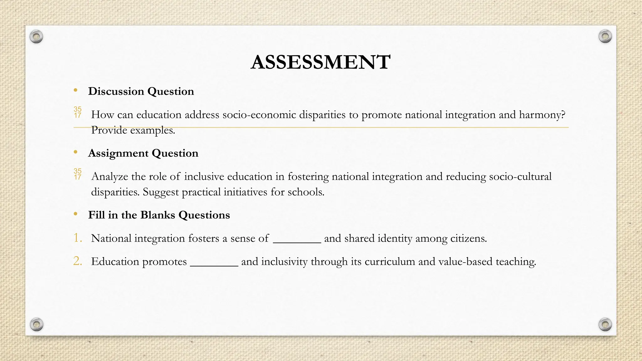 Role of Education in National Integration and Harmony | PPTX