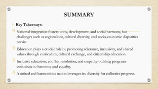 Role of Education in National Integration and Harmony | PPTX