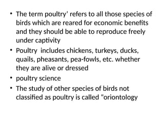 Poultry production powerpoint for training | PPTX
