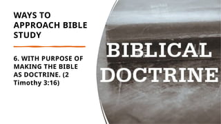 Dos and Donts for the Christian Study the Bible | PPTX