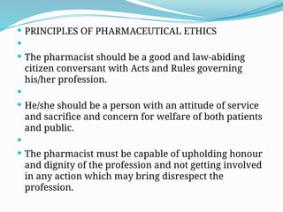 2. code of ethics.pptx T Y Pharm.D Subject Pharmaceutical Jurisprudence | PPT