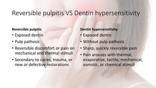 2. pulpitis, DENTAL PULP, PULP CHARACTHERISTICS | PDF