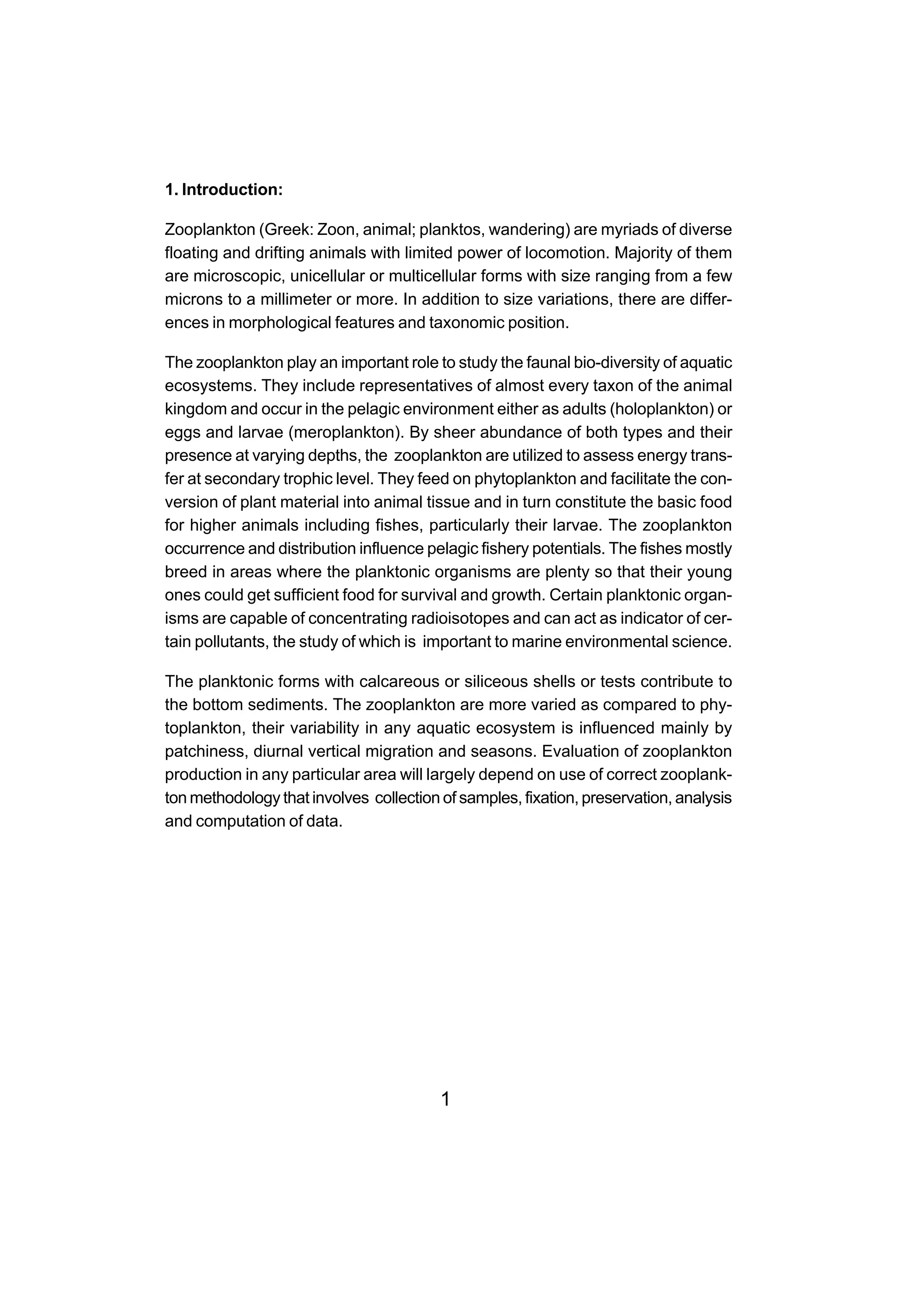 Zooplankton Methodology, Collection Zooplankton | PDF