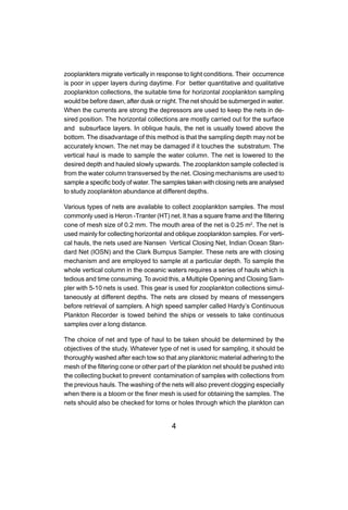 Zooplankton Methodology, Collection Zooplankton | PDF
