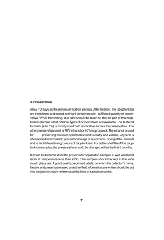 Zooplankton Methodology, Collection Zooplankton | PDF
