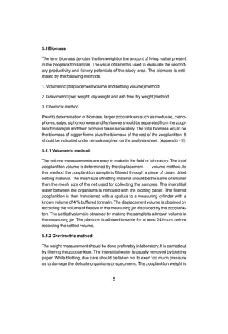 Zooplankton Methodology, Collection Zooplankton | PDF