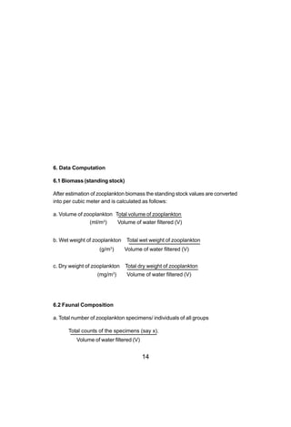 Zooplankton Methodology, Collection Zooplankton | PDF