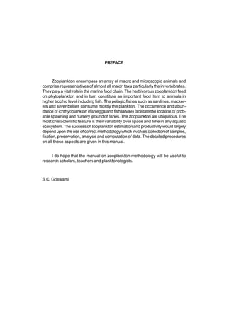 Zooplankton Methodology, Collection Zooplankton | PDF