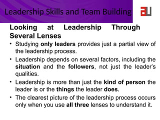 2.pptx on leadership & team building in management | PPT