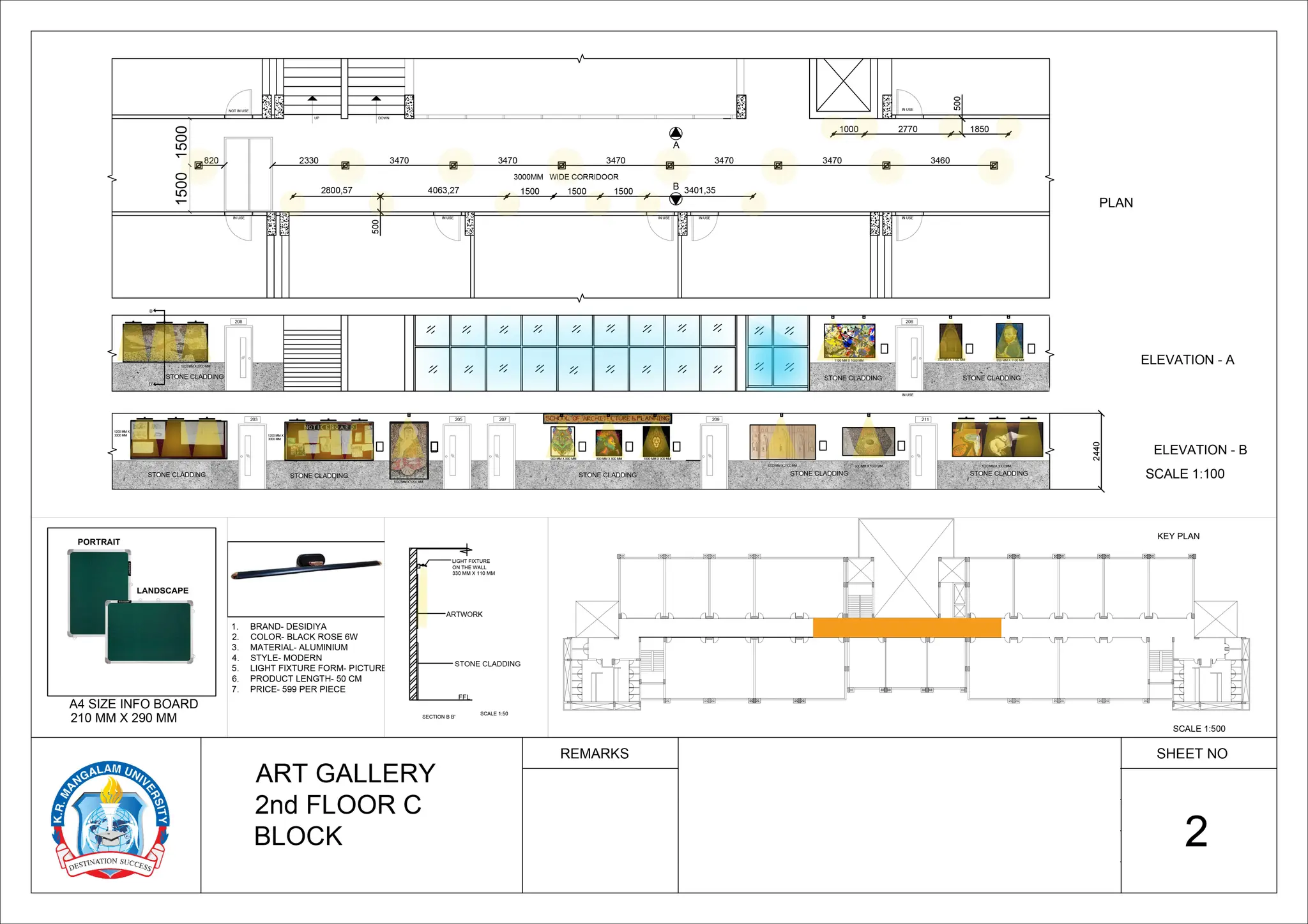 2.Art Gallery_Drawing_Part 2 sample layout of proposed art gallery | PPT