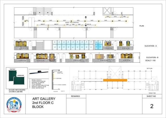 2.Art Gallery_Drawing_Part 2 sample layout of proposed art gallery | PPT