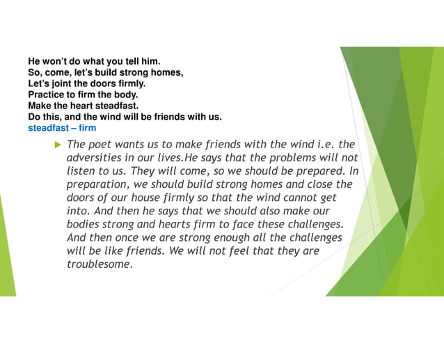 wind poem english class nine subramania bharati | PDF