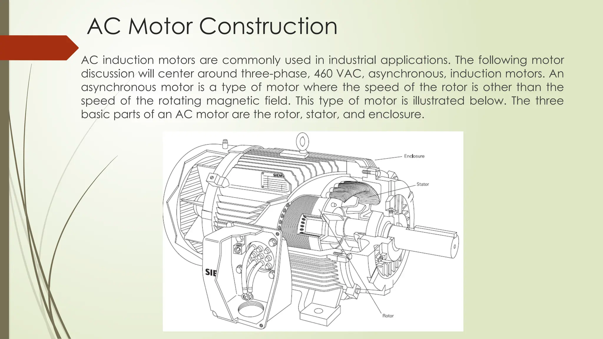 2. AC Motor Construction for Electrical engineering at Politeknik | PPTX