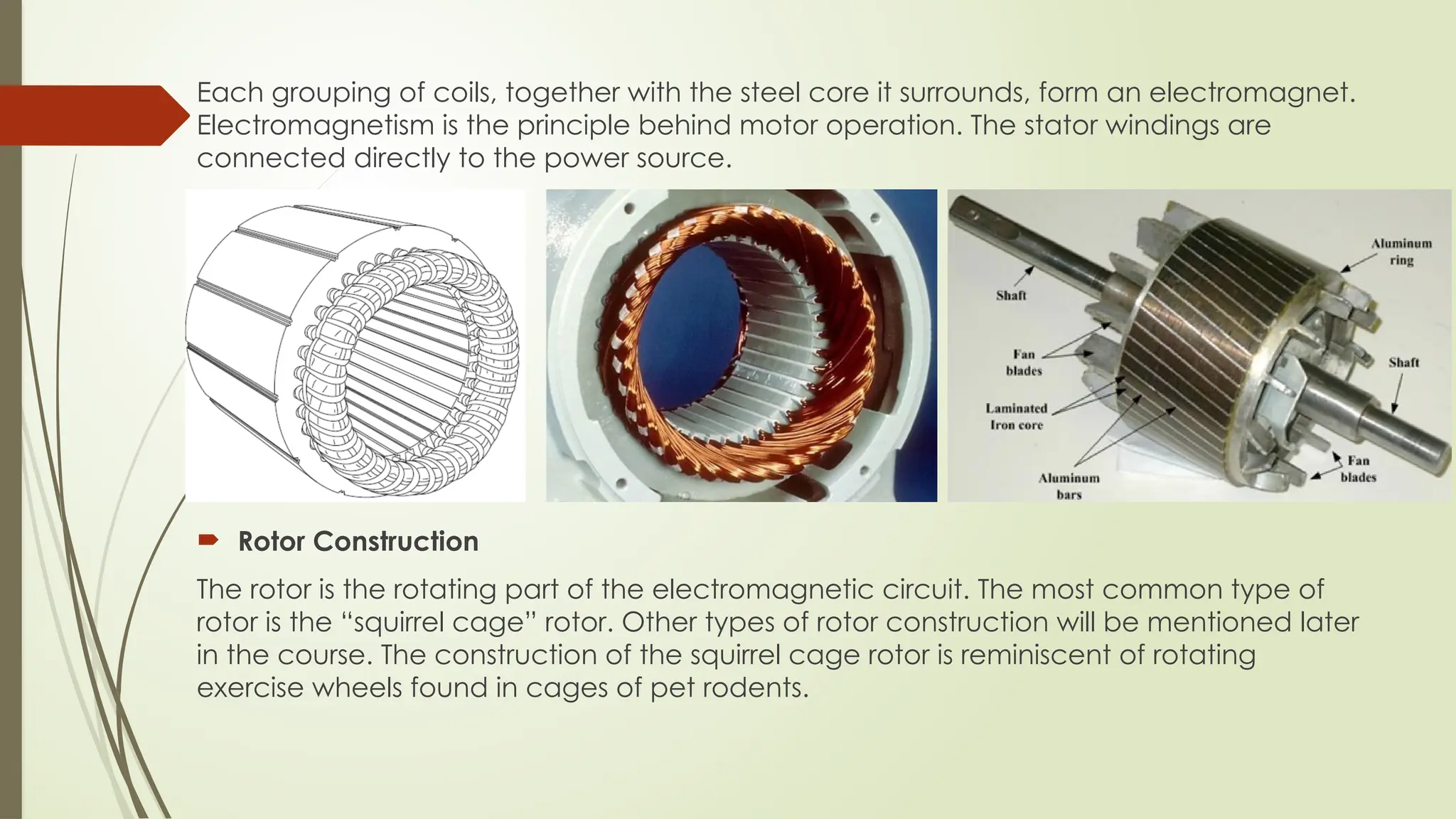 2. AC Motor Construction for Electrical engineering at Politeknik | PPTX