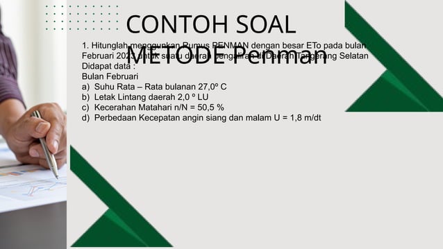 MATERI PERTEMUAN KE TIGA PADA MATA KULIAH HIDROLOGI | PPT