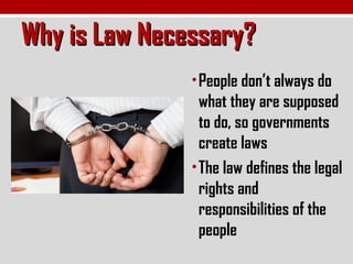 What is Law - Part 1 - The Origins of the US Law System | PPT