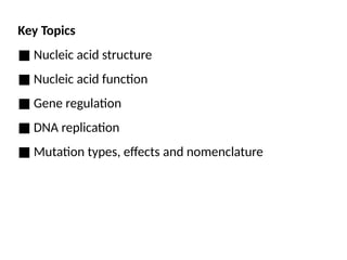 genetics structure and function of DNA and RNA | PPTX