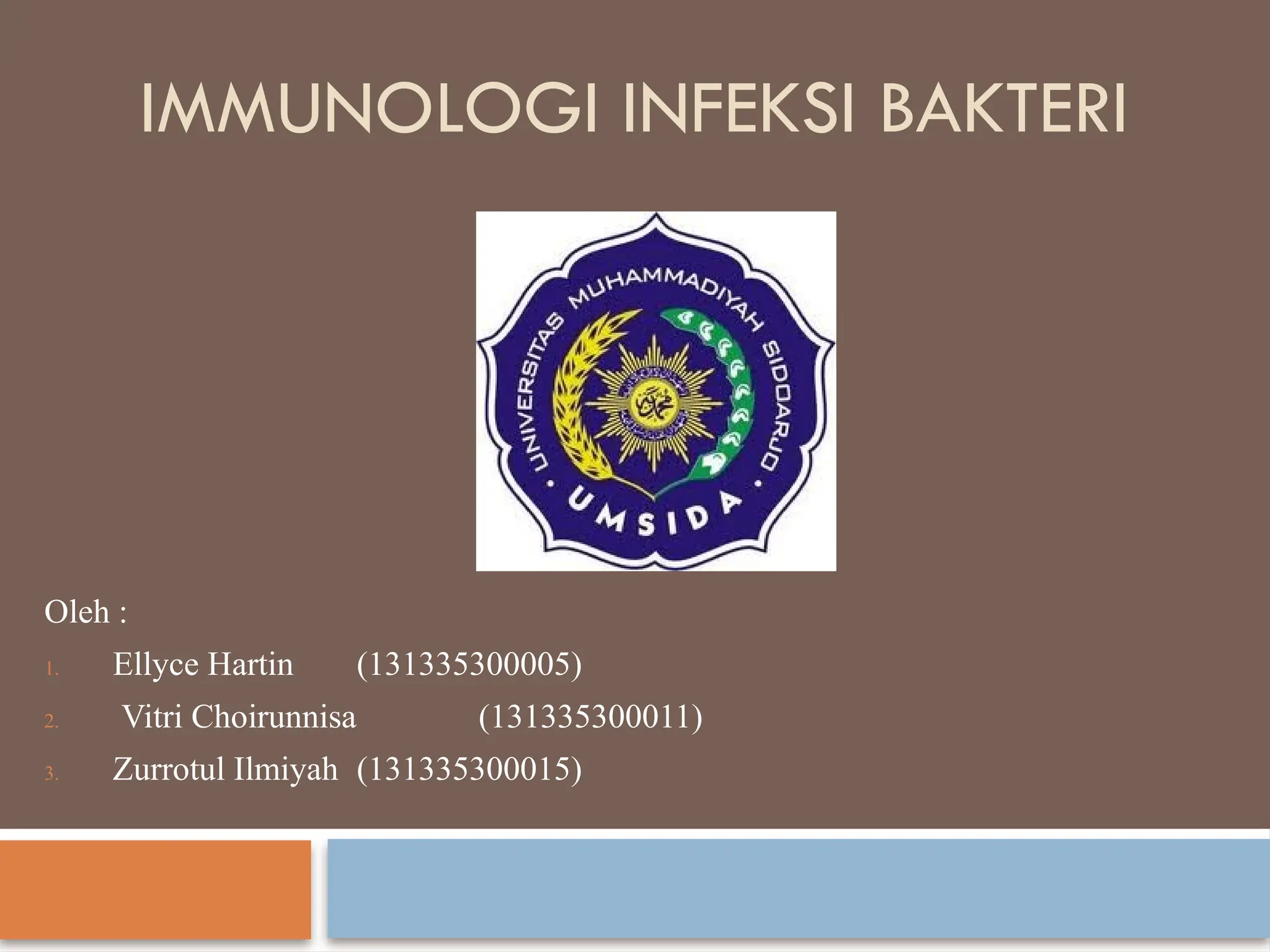 POWERPOINT TENTANG INFEKSI BAKTERI IMUNOSEROLOGI | PPTX