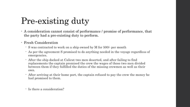 presentation on the basic contract law principle: Consideration | PPTX