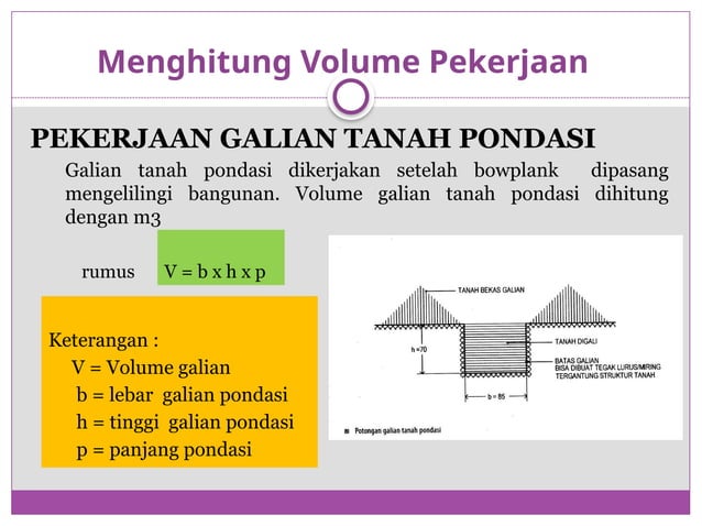 Menghitung Volume Pekerjaan dalam Rencana Anggaran Biaya Bangunan | PPTX