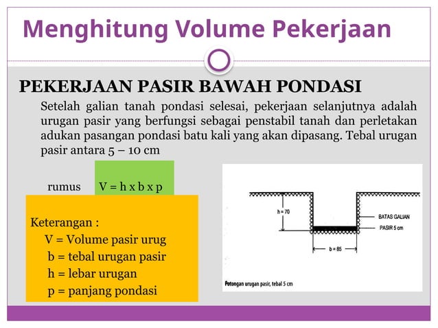 Menghitung Volume Pekerjaan dalam Rencana Anggaran Biaya Bangunan | PPTX