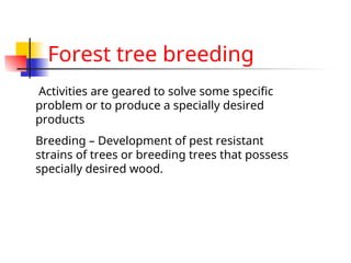General concept of tree Improvement in Forestry | PPT