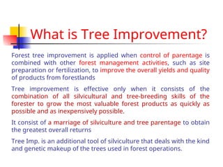 General concept of tree Improvement in Forestry | PPT