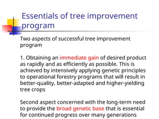 General concept of tree Improvement in Forestry | PPT