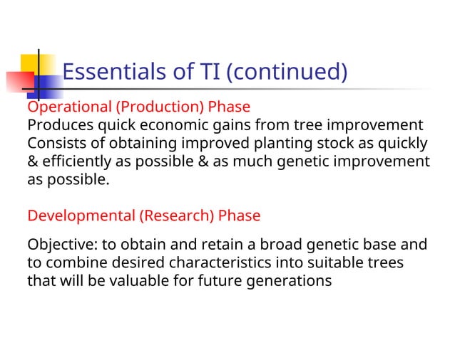General concept of tree Improvement in Forestry | PPT