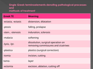 word building, notion about TE, their place in the structure of word ...