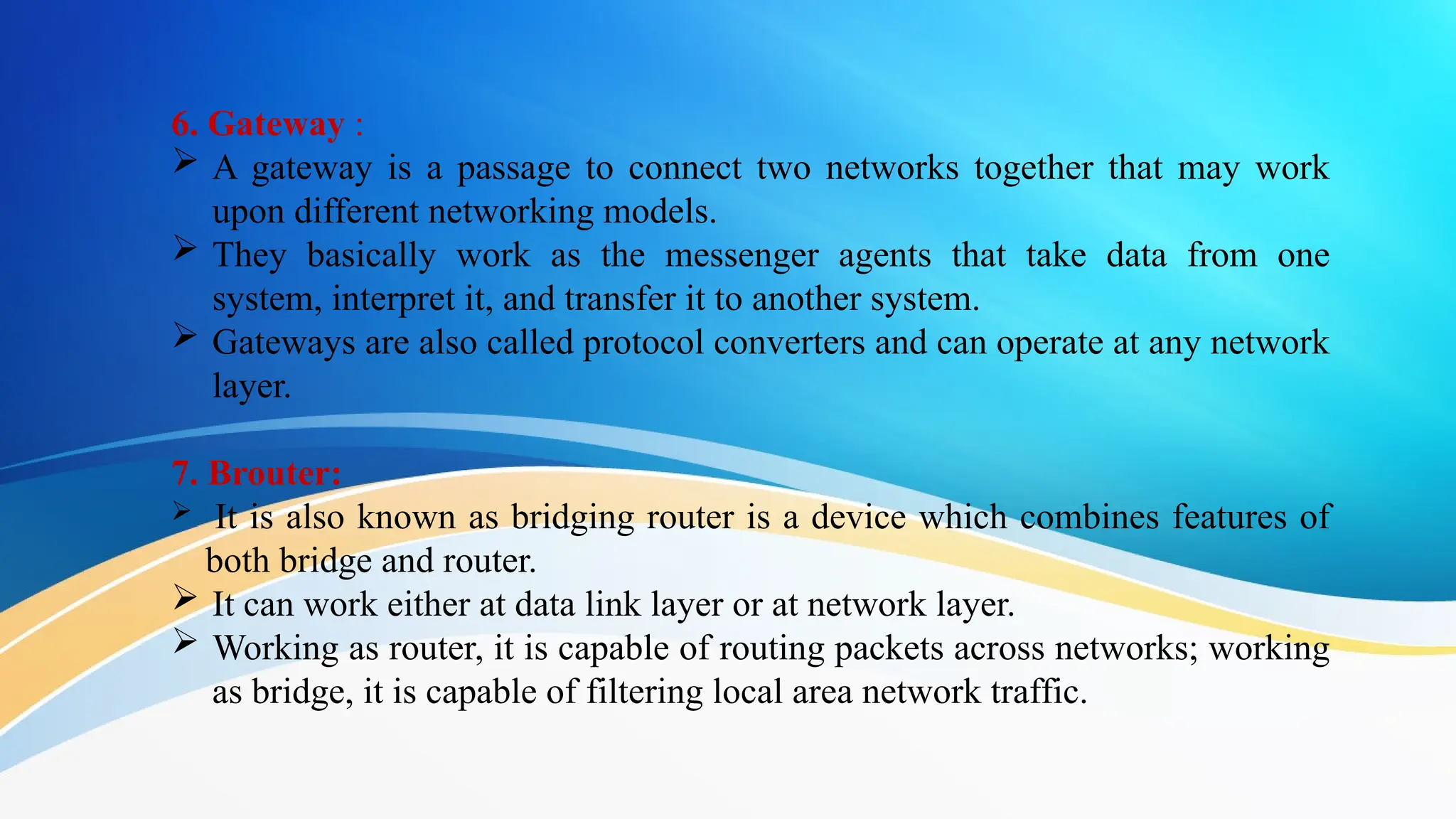 types of networking devices mca ll semester | PPT