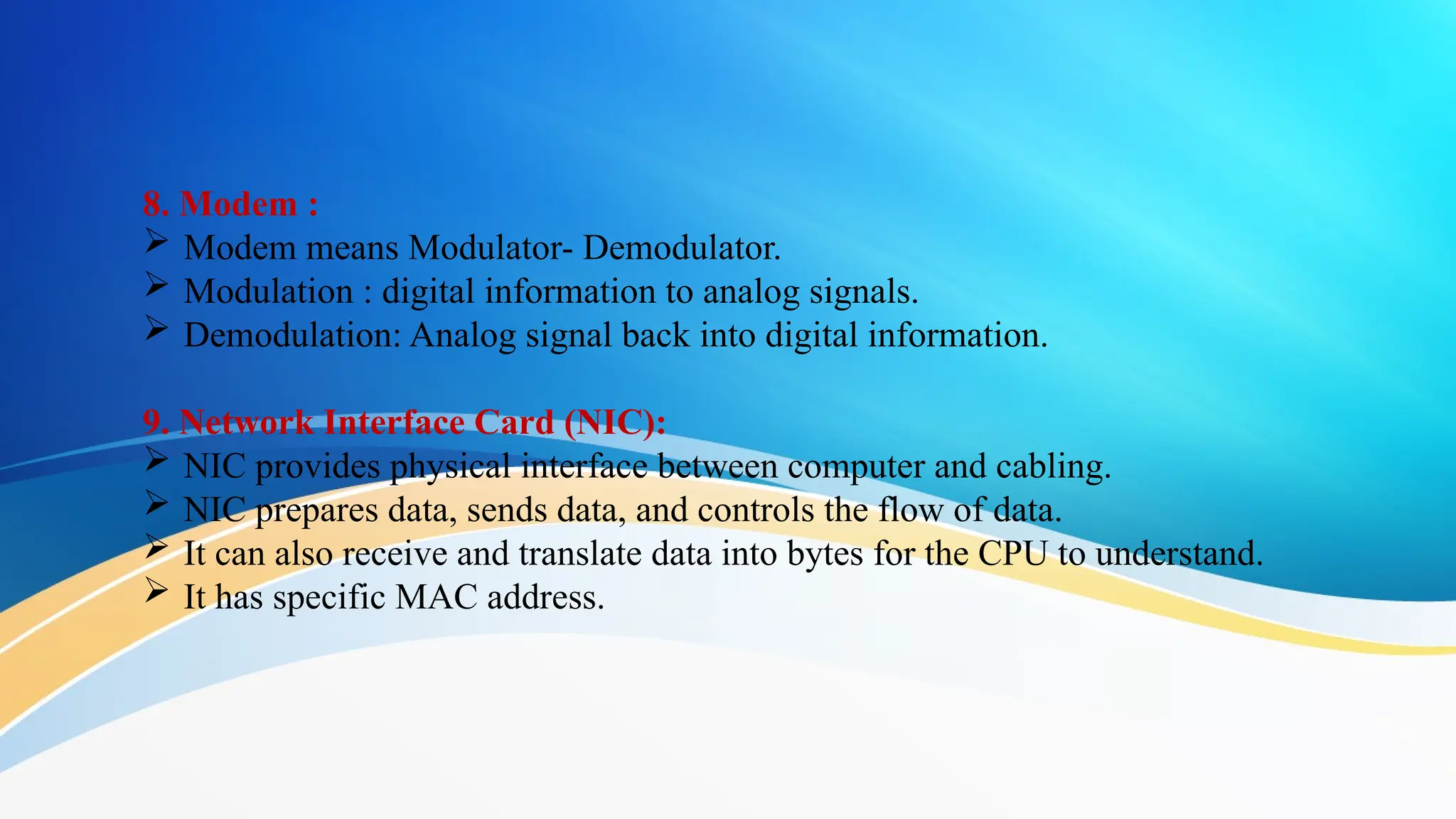 types of networking devices mca ll semester | PPT